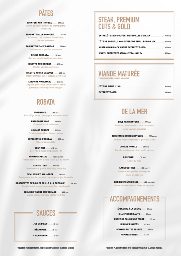 NOMMOS RESTAURANT – Notre carte